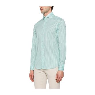 Fedeli Gr&uuml;n-wei&szlig; gestreiftes Hemd - - Shirts - Herren - Gr&uuml;n - M
