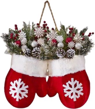 Generico Wintergirlande: Weihnachtskranz, k&uuml;nstlicher Weihnachtsakzent, handgefertigtes h&auml;ngendes Design, saisonale Ausstellung, f&uuml;r den Au&szlig;enbereich, Fenster,