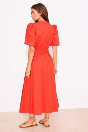 Lipsy Midikleid Lipsy Midi-Kleid mit Puff&auml;rmeln und G&uuml;rtel (1-tlg)