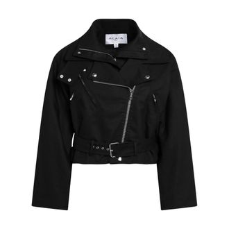 Alaia Femme, Vestes, Noir, Taille: 36 FR Biker Jacket