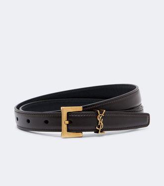 Saint Laurent Ceinture Cassandre en cuir