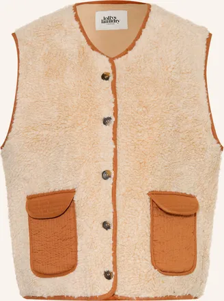 Lollys Laundry Lollys Laundry Kunstfell-Weste Jacell beige