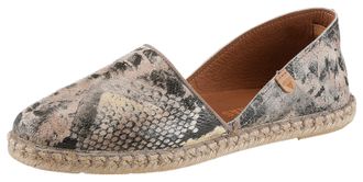 Verbenas Espadrille VERBENAS CARMEN, Damen, Gr. 39, schlangendruck, Leder, Reptilienpr&auml;gung, Schuhe Espadrille, Slipper, Schlupfschuh, Sommerschuh, Urlaubschuh