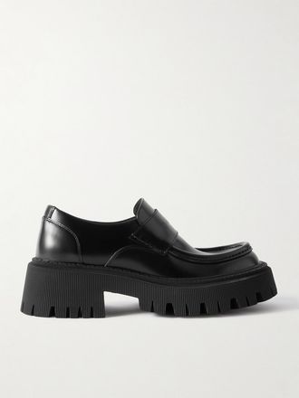 Balenciaga Mocassins En Cuir Tractor - Noir