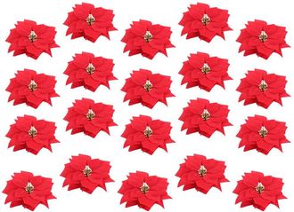 Milisten K&uuml;nstliche Weihnachtssterne aus rotem Samt, realistische Bl&uuml;tenk&ouml;pfe, Weihnachtsbaumschmuck f&uuml;r Urlaub, Girlande, Kr&auml;nze, Basteln, Hochzeit, Party, De