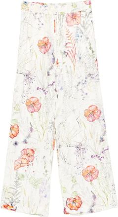Alexander McQueen floral-print trousers - Nude