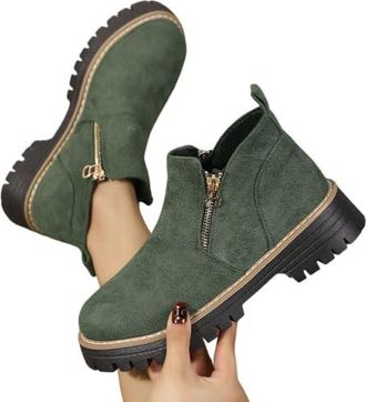 Onsoyours Bottes pour Femme Bottines Hiver Chaussure Cheville Botte A Vert 43 EU