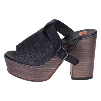 Moma Leder-Sandaletten mit Absatz - - Shoes - Damen - Schwarzk - 37 EU
