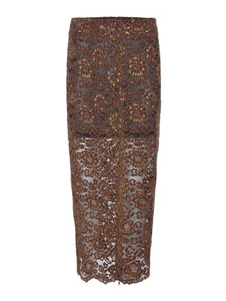 A Paper Kid Jupe Midi - Marron