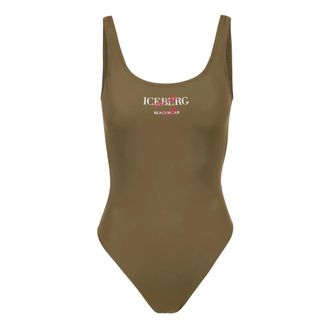 Iceberg Femme, Maillots de bain, Vert, Taille: 42 FR Maillot de bain une pi&egrave;ce militaire