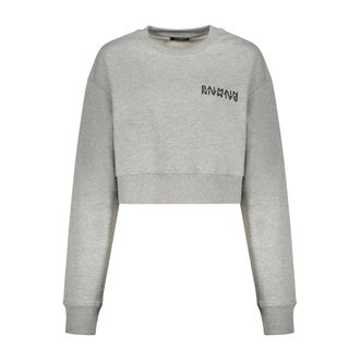 Balmain Cropped Logo Sweatshirt - - Sweatshirts & Hoodies - Damen - Grau - XS