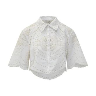 Charo Ruiz Ibiza Emmie Openwork Shirt - - Blouses & Shirts - Damen - Wei&szlig; - XS