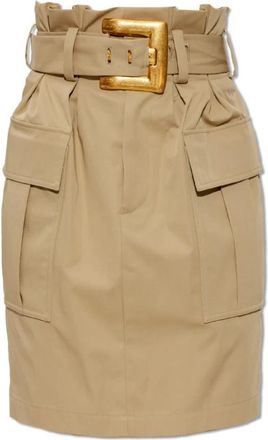 Balmain Femme, Jupes, Beige, Taille: 40 FR Jupe Cargo avec Ceinture