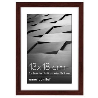 Americanflat 12,7 x 17,8 cm Bilderrahmen in Mahagoni-Optik - dünner Rahmen zeigt 10,2 x 15,2 cm mit Matte und 12,7 x 17,8 cm ohne Matte - Horizontale und vertikale