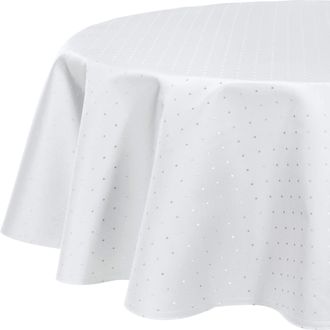 Curt Bauer Tischdecke Petito fleckabweisend wei&szlig; Gr&ouml;&szlig;e oval: 160x220 cm