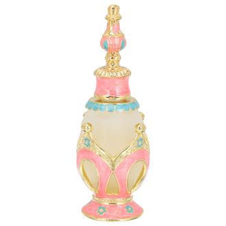 NUOBESTY IMIKEYA Leere Parf&uuml;mflasche mit rosa Zierkrone Nachf&uuml;llbare Aromaflasche aus hochwertigem Glas und Legierung Vielseitig f&uuml;r &auml;therische &Ouml;le Duftpulver 