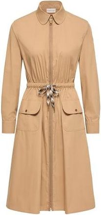 Moncler Robe chemise ajust&eacute;e &agrave; cordons en coton m&eacute;lang&eacute;