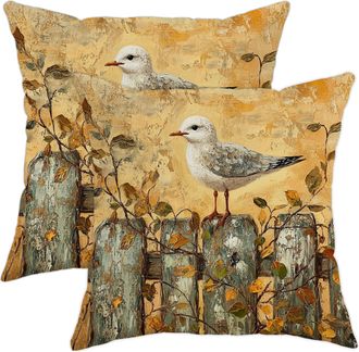 Generic Fall M&ouml;we Vogel Sofakissen Luxuri&ouml;se Dekokissenbezug Dekorative Zierkissenbezug F&uuml;r B&uuml;ro Heimdekoration Balkon 45X45Cm 2Er Set