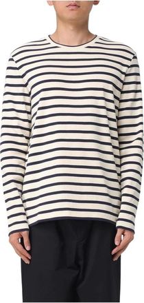Jil Sander Homme, Tops, Multicolore, Taille: L Haut rayé à manches longues en maille de coton