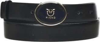 Pinko Pinko, Femme, Accessoires, Noir, Taille: XS Ceinture &agrave; boucle ovale &eacute;maill&eacute;e