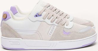 Faguo Baskets blanches & violet clair cuir