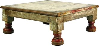 Guru Shop Kleiner Tisch, Blumenbank, Kaffeetisch, Beistelltisch, Couchtisch - Modell 15, 17x48x48 cm