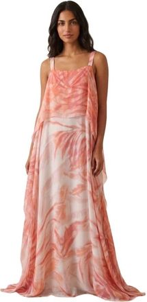 Antonelli Femme, Robes, Multicolore, Taille: 46 FR Robe longue en soie