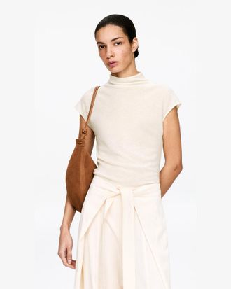 Arket Drapiertes Top Aus Reinem Kaschmir -Wei&szlig;