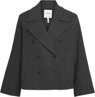Object Short Jacket Objkeily Noos Veste Courte, Gris fonc&eacute; m&eacute;lang&eacute;, 44 Femmes