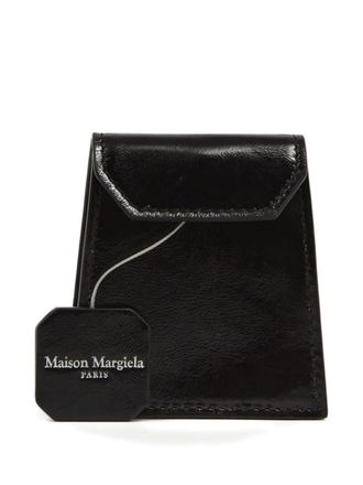 Maison Margiela portefeuille en cuir &agrave; logo imprim&eacute; - Noir