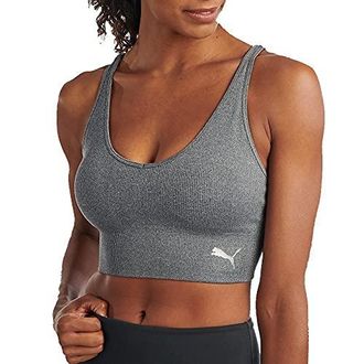 Puma Seamless Bra Soutien-Gorge de Sport, Opaque, Gris chiné, M Femmes