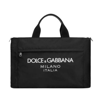 Dolce & Gabbana Homme, Sacs, Noir, Taille: ONE Size Logo Tote Bag