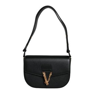 Versace Schwarze Kalbsleder Crossbody Schultertasche - - Bags - Damen - Schwarzk - ONE SIZE