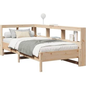 vidaXL B&uuml;cherregalbett ohne Matratze 75x190 cm Massivholz Kiefer vidaXL