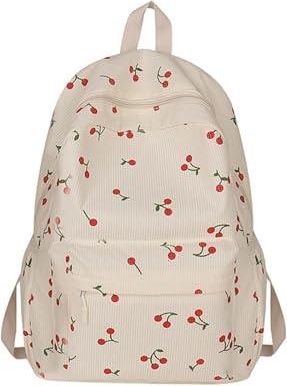 Generic Mignon avec imprim&eacute; cerise, grand sac &agrave; livres, sac l&eacute;ger pour ordinateur portable 17, sac &agrave; dos de voyage pour femme, sacs &agrave; dos pour enfants gar&ccedil;on,