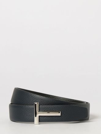 Tom Ford Ceinture T Icon r&eacute;versible en cuir grain&eacute; avec boucle monogramme
