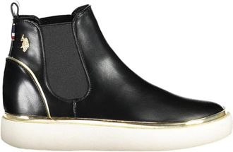 U.S.Polo Association Schwarze elegante Stiefeletten mit Kontrast - - Shoes - Damen - Schwarzk - 36 EU