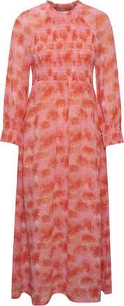 Inwear Damen Damenkleid, Maxikleid, Rundhalsausschnitt, Lange Ärmel, Smock, Top, Regular Fit Kleid, Pink Dancing Wall, 36