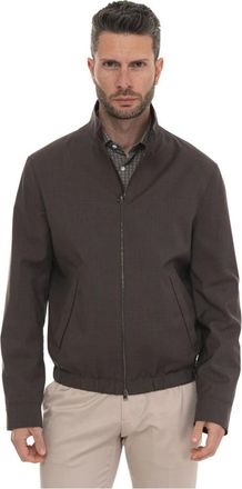 Canali Homme, Vestes, Brun, Taille: XL Blouson en Laine Impeccabile