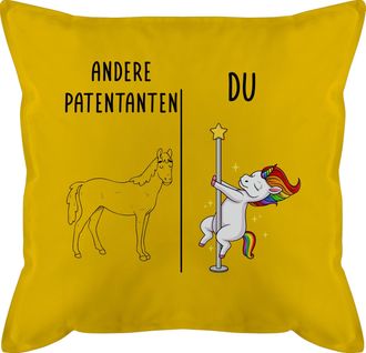 Shirtracer Kissen 50x50 - Taufpatin - Andere Patentanten Du Dabbing Einhorn Patentante Geschenk Weihnachten - 50 x 50 cm - Gelb - Beste Patin godi godi/Patentant