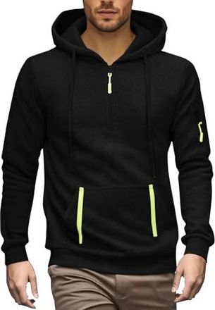 Generic Lightweigh Sweat &agrave; capuche uni pour homme 2026 Printemps 2026 Sweatshirts d&eacute;contract&eacute;s &agrave; fermeture &eacute;clair int&eacute;grale &agrave; manches longues Sweat de sport p