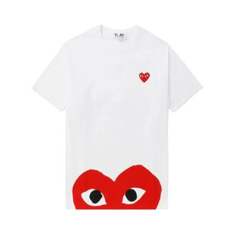 Comme Des Gar&ccedil;ons T-shirt Imprim&eacute; Coeur Blanc/Rouge - Homme - Tops - Blanc - Taille: XL