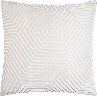 Riva Paoletti Evoke Samt-Kissenbezug - Luxuri&ouml;ser dekorativer quadratischer Kissenbezug mit Chevron-Muster (Austernblau - 55x55cm), Auster