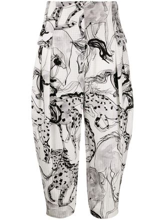 Stella McCartney pantalon fusel&eacute; imprim&eacute; - Noir