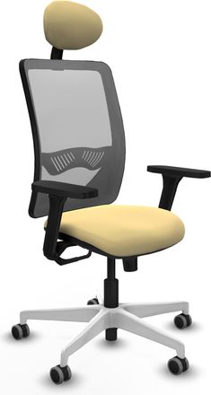 Piqueras y Crespo B&uuml;rostuhl Zulema mit 3D-Armlehnen, h&ouml;henverstellbarer Lendenwirbelst&uuml;tze und festem Kopfteil, ausgestattet mit 3 Positionen und Schneidschaum, Grau/Cr