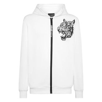 Plein Sport Homme, Sweatshirts et sweats &agrave; capuche, Blanc, Taille: XL Veste Sweat &agrave; Capuche