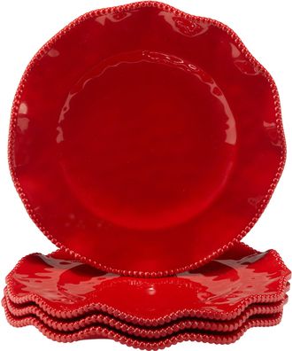 Certified International Perlette Red Melamin-Speiseteller, 27,9 cm, 4 St&uuml;ck