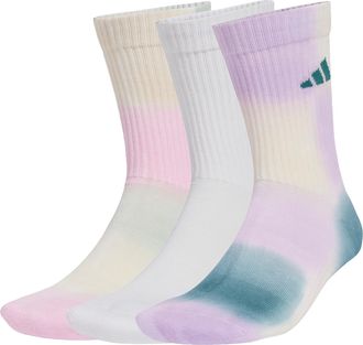 adidas Unisex Tie-Dye Socken, 3 Paar Multicolor/Preloved Teal/Preloved Violet/Whi 43-45