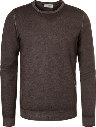 Gran Sasso Herren Pullover braun Merinowolle unifarben