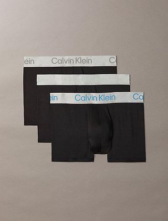 Calvin Klein 3er-pack Trunks - Micro Stretch - Black Body W/ Moon Mist Logo/ Black - Herren - 2XL